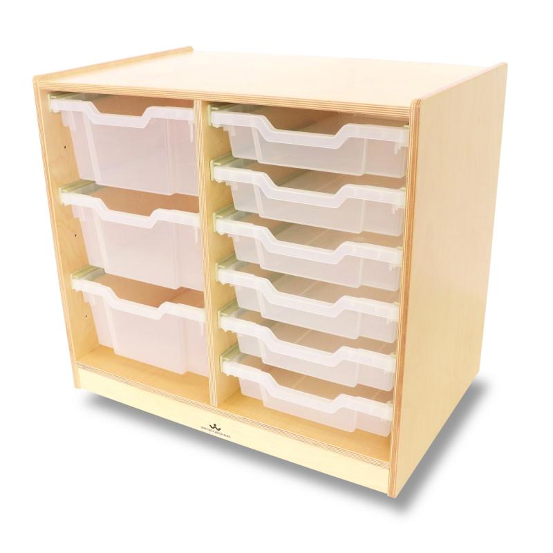Clear Tray Double Column Storage Cabinet | Whitney Brothers