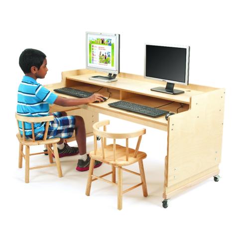 Two Student Adjustable Library Desk | Whitney Brothers